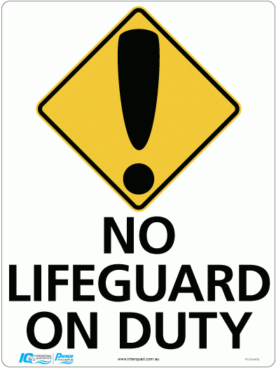 No Lifeguard On Duty Diamond Warning Sign | InterQuad